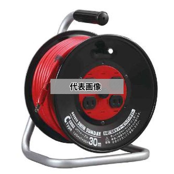 【ご注意：画像は代表画像です。カラーやサイズは商品名を必ずご確認下さい。】用途—商品説明安価でコンパクト、DIYやちょっとした作業時に最適、ツートンカラーの円盤、カラーケーブルなどポップなデザインでスタンダードな屋内型100vコードリール3...