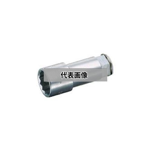 【ご注意：画像は代表画像です。カラーやサイズは商品名を必ずご確認下さい。】用途●狭い所、深い所のボルト・ナットの締め付けにラチェットレンチ、60°めがねレンチ・ラチェットハンドルなどに差し込んでロングソケットとして使用商品説明狭い所、深い所...
