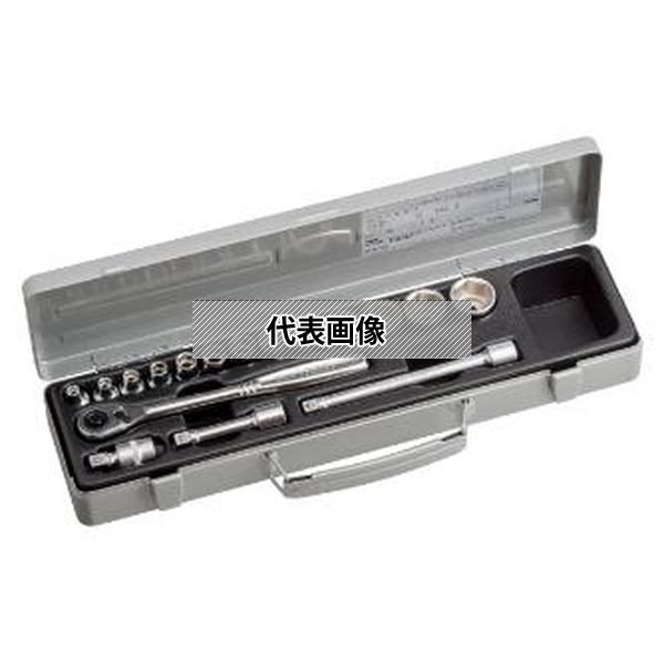 【ご注意：画像は代表画像です。カラーやサイズは商品名を必ずご確認下さい。】用途—商品説明メタルケースと頑丈な梨地トレー、「次世代工具シリーズ」のハンドルを採用。グッドデザイン賞受賞製品採用。商品スペックソケット形状：6角差込角(mm)：9....