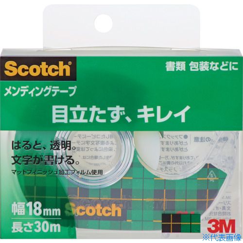 オレンジブック トラスコ中山　TRUSCO3M メンディングテープディスペンサー付 18mmX30m 巻芯径25mm 〔品番:810118D〕[ 注番:0018708]特長●コピーやスキャンをしても影がでません。●貼るとテープがほとんど見え...