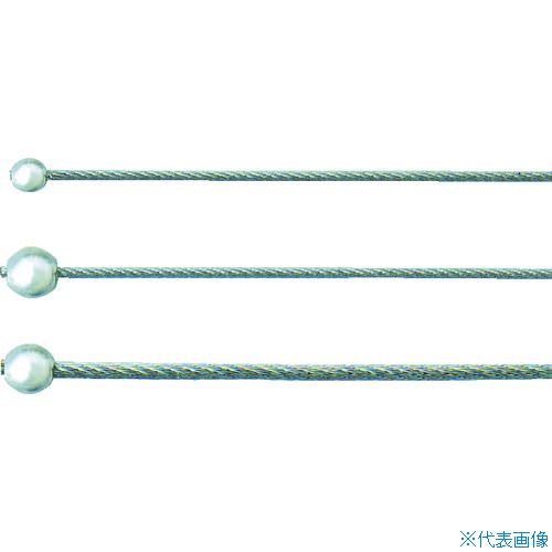 オレンジブック トラスコ中山　TRUSCOニッサチェイン ステンカットワイヤー 1.5×1500mm 片ボール付 〔品番:Y508〕[ 注番:1028439]特長●ステンレスワイヤロープの先端にステンレス球を取付け、逆側には環境にやさしいフ...
