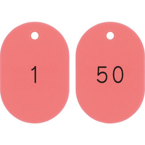 オレンジブック トラスコ中山　TRUSCO緑十字 小判型番号札 1〜50/連番号入 ピンク 小判札604-P(1〜50) 60×40mm 50枚組 〔品番:200231〕[ 注番:1063153]特長●小判型札の片面に1から50までの数字が...