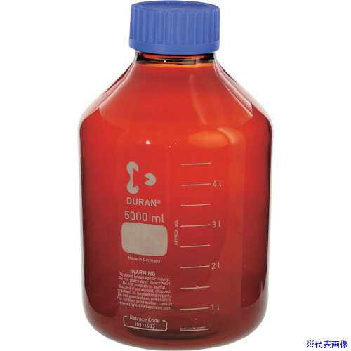 オレンジブック トラスコ中山　TRUSCOSIBATA 耐熱ねじ口びん 広口 茶褐色 青キャップ付 5000mL 〔品番:01725015000〕[ 注番:1066960]特長●GLS-80ねじ規格で、キャップの開閉が素早くできます。●ねじ...