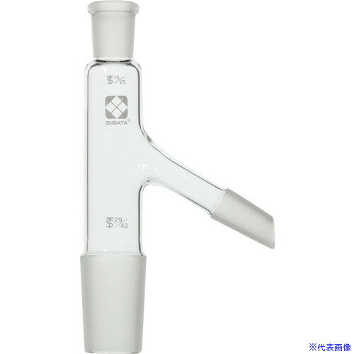 オレンジブック トラスコ中山　TRUSCOSIBATA 共通連結管 枝付 60度 15−15−29 〔品番:0074501529〕[ 注番:1067001]特長●下部が二又に分かれた共通すり合わせ規格のガラス製連結管です。●上部はメス形で、...