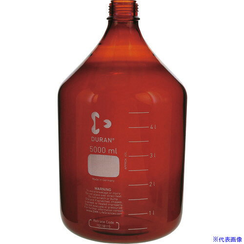 オレンジブック トラスコ中山　TRUSCOSIBATA 耐熱ねじ口びん 茶褐色 びんのみ 5000mL 〔品番:01721050004〕[ 注番:1071747]特長●バイオテクノロジー関連をはじめ、高純度医薬・試薬や分析用標準液などの保存...
