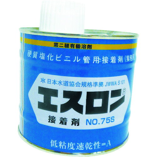 オレンジブック トラスコ中山　TRUSCOエスロン 配管用シール剤 接着剤 エスロンNO.75S 容量500g 透明 〔品番:S755G〕[ 注番:1080364]特長●冬期や、小口径管（呼び径13〜150）の接続に適した低粘度タイプです。...
