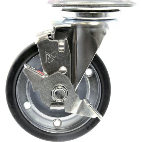 オレンジブック トラスコ中山　TRUSCOSPACIO プレートタイプ金属キャスター自在ストッパー付きSTー150S 〔品番:ST150S〕[ 注番:1082120]特長●金属フレームタイプの自在式のキャスターです。用途●パイプにプレートや...