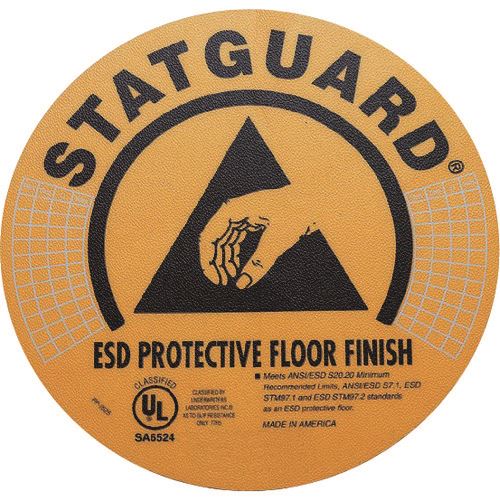 オレンジブック トラスコ中山　TRUSCODESCO ラベル、フロアー、STATGUARD、直径203mm 入数100 〔品番:10500〕[ 注番:1112706]特長●ESDシンボルマークにより、ESD保護対策を行っている床であることが...