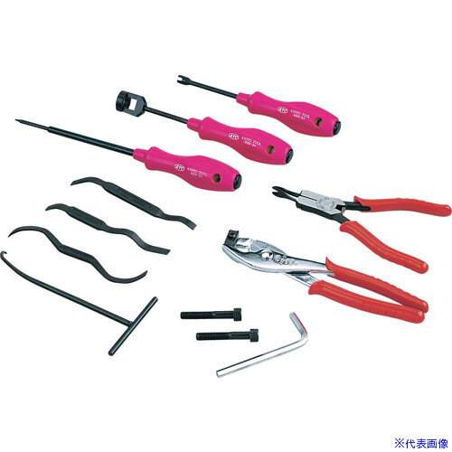 オレンジブック トラスコ中山　TRUSCOKTC ブレーキツールセット(ドラムブレーキ用)[12本組] 〔品番:ATBX12〕[ 注番:1129080]特長●自動車に使用されているドラムブレーキの分解、組付、調整作業に使用する専用工具のセッ...