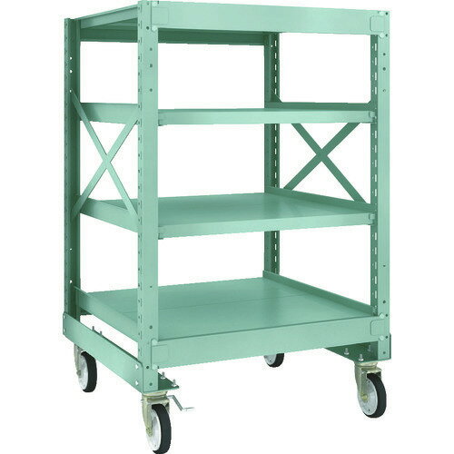 オレンジブック トラスコ中山　TRUSCOTRUSCO R3型ボルト式中量棚W900XD900XH1400 4段 Φ150 ゴムキャスター付 〔品番:R34394G150〕[ 注番:1143817]特長●主要部をボルトで固定するため、ねじれ...