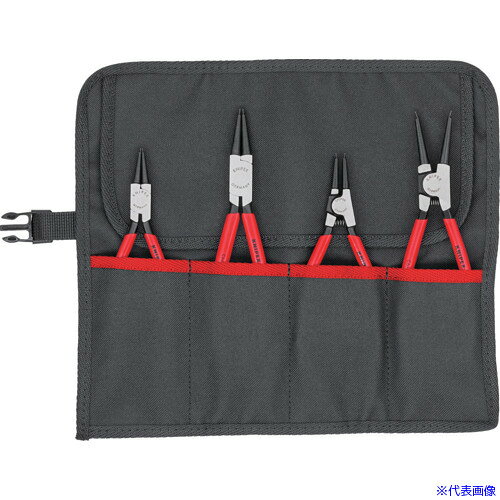 オレンジブック トラスコ中山　TRUSCOKNIPEX 4本組 スナップリングプライヤー 〔品番:001956V01〕[ 注番:1160682]特長●使用頻度の高い軸用・穴用スナップリングプライヤーの4本セットです。●ツールロールは耐久性に...