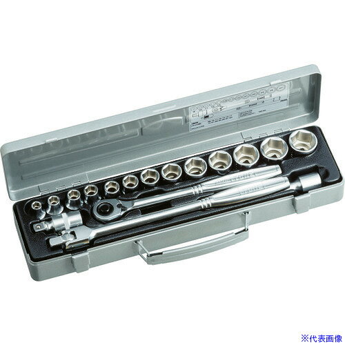 オレンジブック トラスコ中山　TRUSCOTONE ソケットレンチセット 差込角12.7mm 17点セット 6角(8mm〜) 〔品番:750MS〕[ 注番:1165798]特長●メタルケースと頑丈な梨地トレー、グッドデザイン賞を受賞した「次...