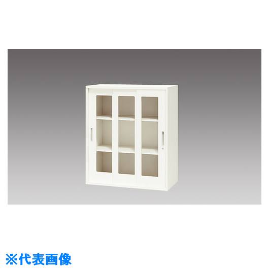 オレンジブック トラスコ中山　TRUSCONAIKI 収納庫 CW型 ガラス引違い書庫(3枚扉) W899×D450×H1050 〔品番:CW0911HG3WW〕[ 注番:1183409]特長●扉もボディも、すべてが洗練されたホワイトカラー...