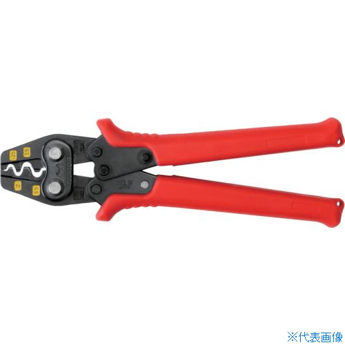 オレンジブック トラスコ中山　TRUSCOTTC 圧着工具 裸圧着端子・裸圧着スリーブ用TP−5M 〔品番:TP5M〕[ 注番:1197670]特長●成形確認機構内蔵で圧着マークがくっきりするため、ミス防止になります。●仮押さえ可能で作業が...