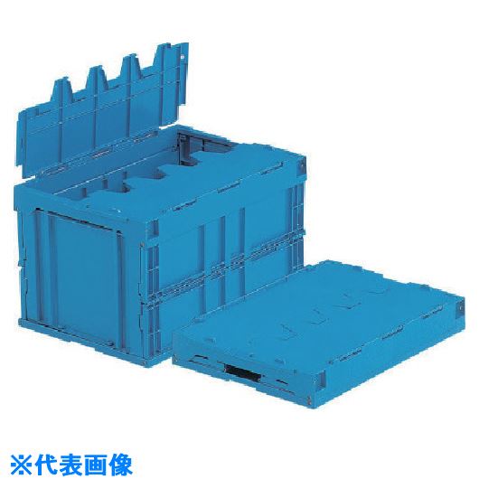 オレンジブック トラスコ中山　TRUSCOサンコー フタ一体型折りたたみコンテナー 550840 サンクレットオリコン50B(3) (底面嵌合突起無) 49.7L ブルー 青 〔品番:SK50B3〕[ 注番:1237468]特長●一体化され...