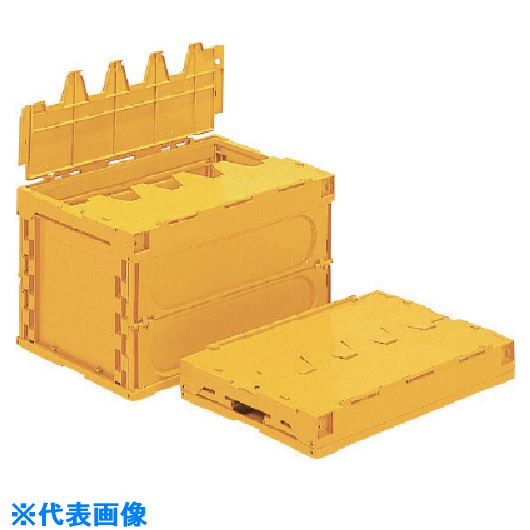 オレンジブック トラスコ中山　TRUSCOサンコー フタ一体型折りたたみコンテナー 550860 サンクレットオリコン50B-M(底面嵌合突起有) 黄 〔品番:SK50BM〕[ 注番:1237499]特長●一体化されたフタが特長的なサンクレ...