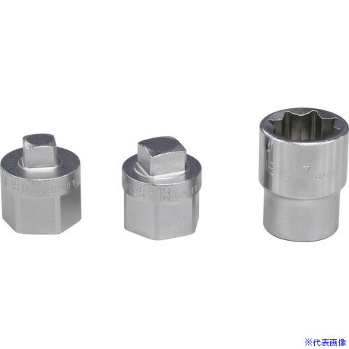 オレンジブック トラスコ中山　TRUSCOTONE ドレンボルトソケットセット 〔品番:SQE403〕[ 注番:1252443]特長仕様●差込角(mm)：12.7●セット内容：全3点(4SQ-10、13、4E-17)仕様2材質/仕上セット内...
