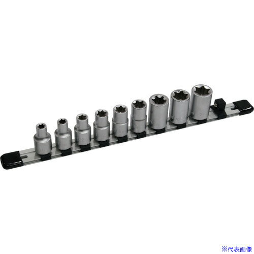 オレンジブック トラスコ中山　TRUSCOTONE ヘックスローブソケットセット E型トルクスソケットセット(ホルダー付) 差込角12.7mm 〔品番:HTXE409〕[ 注番:1252455]特長●E型トルクス［［R下］］ソケットです。●...