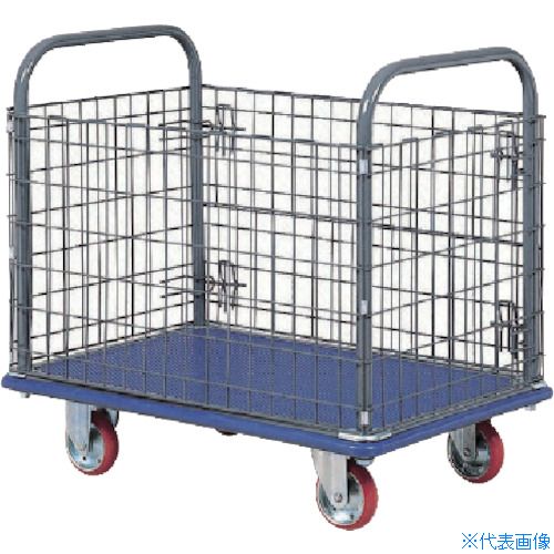 オレンジブック トラスコ中山　TRUSCOアイケー プレス製運搬車 金網付 均等荷重300kg 〔品番:307〕[ 注番:1264718]特長●ごみ出しや、リネンカートに向いています。●棒状の積載物を立てたまま一括搬送ができます。用途●倉庫...