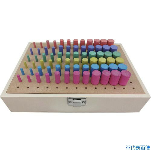 オレンジブック トラスコ中山　TRUSCOリューター 軸付セラミックゴム砥石セット(金属用) 〔品番:R0031〕[ 注番:1269007]特長●粒度によってセラミックゴム砥石の色が異なります。仕様●軸径(mm)：3●セット入数(本)：72...
