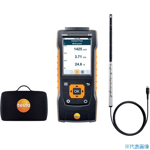オレンジブック トラスコ中山　TRUSCOTESTO 熱線式風速計 testo 440 熱線式式風速プローブセット 〔品番:05634400〕[ 注番:1272599]特長●持ち運びに便利なキャリングケース付きです。●testo440 本体...