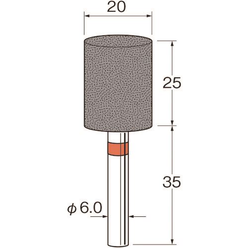 オレンジブック トラスコ中山　TRUSCOリューター 軸付セラミックゴム砥石(金属研削用)外径(mm)：20粒度(#)：80 〔品番:R2371〕[ 注番:1282724]特長●特殊なセラミックフィラーを使用しているため研削力、研磨力が優れ...