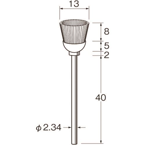 オレンジブック トラスコ中山　TRUSCOリューター 軸付カップ型ブラシ軸径(mm)：2.34毛材：ステンレス線 〔品番:B3119〕[ 注番:1283137]特長●酸、アルカリ、熱に強く、硬鋼線と比べ錆が発生せず折損が少ないです。用途●ス...