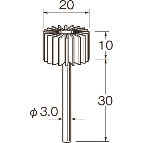 オレンジブック トラスコ中山　TRUSCOリューター フラップサンダー粒度(#)：60外径(mm)：20 〔品番:S1306〕[ 注番:1283905]特長●加工物の形状によくなじみます。●回転数を変えることにより柔らかいものから硬いものま...
