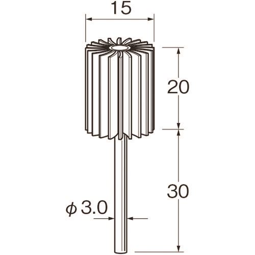 オレンジブック トラスコ中山　TRUSCOリューター フラップサンダー粒度(#)：60外径(mm)：15 〔品番:S1606〕[ 注番:1284644]特長●加工物の形状によくなじみます。●回転数を変えることにより柔らかいものから硬いものま...