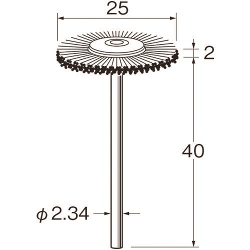 オレンジブック トラスコ中山　TRUSCOリューター 軸付ホイール型ブラシ軸径(mm)：2.34毛材：硬鋼線 〔品番:B1218〕[ 注番:1284892]特長●冷間引延により硬度を上げたもので広く工業用ブラシとして使用されています。用途●...
