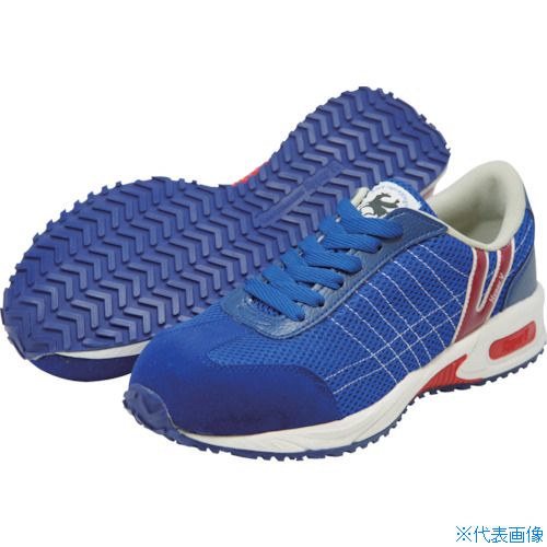 オレンジブック トラスコ中山　TRUSCO日進 耐滑樹脂先芯入りスニーカー ブルー 26.5cm 〔品番:V2000B26.5〕[ 注番:1341487]特長●つま先ワイドで履き心地良好です。●インソールは通気穴付で蒸れにくく、抗菌防臭加工...