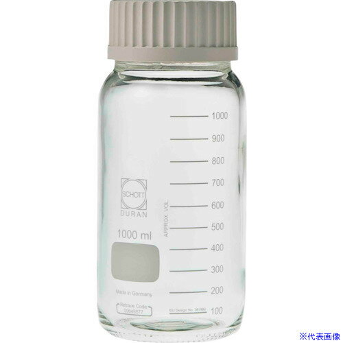 オレンジブック トラスコ中山　TRUSCOSIBATA 耐熱ねじ口びん 広口 白キャップ付 1000mL 10入 〔品番:01725021000A〕[ 注番:1359968]特長●GLS-80ねじ規格で、キャップの開閉が素早くできます。●ね...