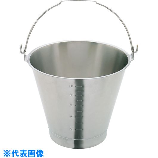 オレンジブック トラスコ中山　TRUSCOSUGICO 18−8目盛付バケツ(平取手)ベース付 約12L 〔品番:SH54913WBM〕[ 注番:1362127]特長●フチはフラットで洗浄しやすく、衛生的です。●持ちやすく手にくいこみにくい...