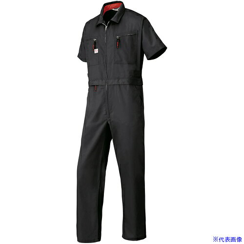 オレンジブック トラスコ中山　TRUSCOAUTO−BI SS(春夏)モデル 腰割れ式半袖つなぎ服6901−006ブラック−L 〔品番:6901006L〕[ 注番:1369404]特長●トイレがし易い腰割れ式つなぎ服です。●帯電防止素材使用...