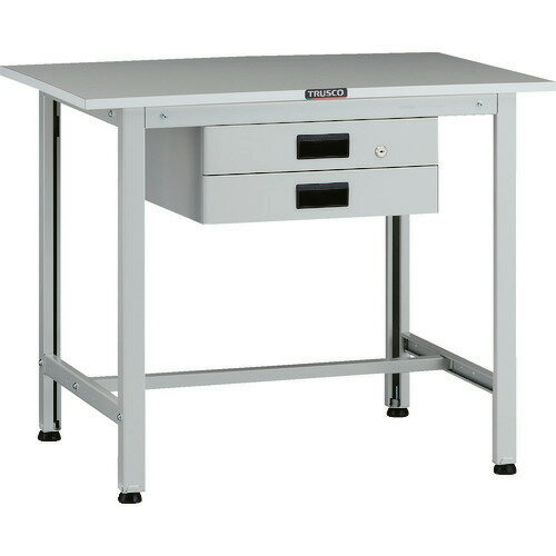 オレンジブック トラスコ中山　TRUSCOTRUSCO 軽荷重作業台(200kg)AO型 900X600XH740 薄型2段引出付 ホワイト色 〔品番:AOR0960UDK2〕[ 注番:1371701]特長●引出しは左右に取り付け位置を調整...