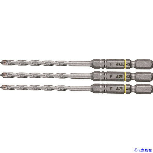 オレンジブック トラスコ中山　TRUSCOVESSEL 磁器タイル用ドリル APD 3本組 ドリル径:4.3mm 有効長:50mm 〔品番:APD3S4.3〕[ 注番:1372290]特長●専用設計された先端形状と材質により、磁器タイルなど...