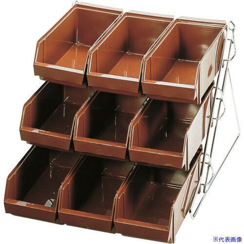 オレンジブック トラスコ中山　TRUSCOTKG SAスタンダード オーガナイザー 3段3列(9ヶ入)ブラウン 〔品番:EOC093〕[ 注番:1380091]特長●箸やスプーン等収納に便利です。●※別売りの＜EOC21＞アクリル製オーガナ...