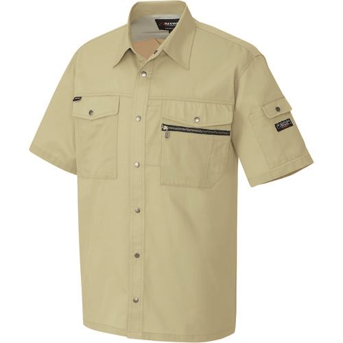 オレンジブック トラスコ中山　TRUSCOアイトス 半袖シャツ(男女兼用) マスタード 5L 〔品番:32370195L〕[ 注番:1437741]特長●肩裏メッシュの半袖シャツです。仕様●色：マスタード●サイズ：5L仕様2●帯電防止●前立...