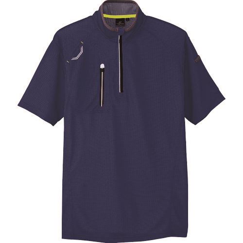 オレンジブック トラスコ中山　TRUSCOアイトス 半袖ハーフZIPシャツ(男女兼用) ネイビー L 〔品番:10607008L〕[ 注番:1439602]特長●ドライ＆軽量、便利なクイックポケット搭載のZIPシャツです。仕様●色：ネイビー...