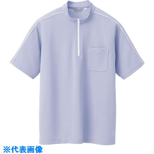 オレンジブック トラスコ中山　TRUSCOアイトス 半袖クイックドライジップシャツ(男女兼用) サックス 5L 〔品番:CL30000015L〕[ 注番:1441224]特長●東レ“コンフォートセンサー”を使用しています。●汗を良く吸い、す...