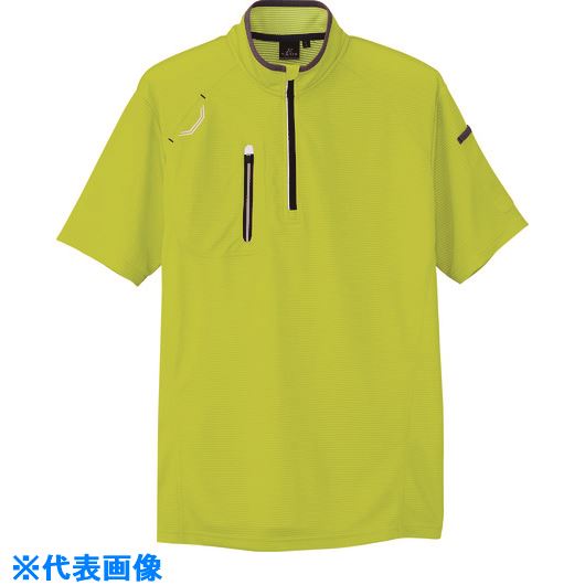 オレンジブック トラスコ中山　TRUSCOアイトス 半袖ハーフZIPシャツ(男女兼用) ライム 5L 〔品番:106070165L〕[ 注番:1442729]特長●ドライ＆軽量、便利なクイックポケット搭載のZIPシャツです。仕様●色：ライム...