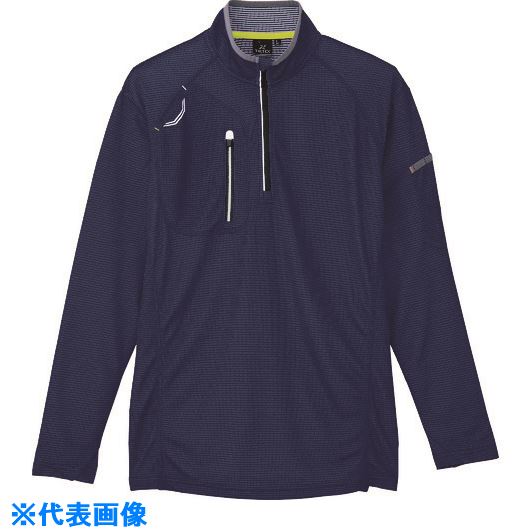 オレンジブック トラスコ中山　TRUSCOアイトス 長袖ハーフZIPシャツ(男女兼用) ネイビー M 〔品番:10606008M〕[ 注番:1445877]特長●吸汗速乾です。仕様●色：ネイビー●サイズ：M●タイプ：長袖仕様2●吸汗速乾・U...