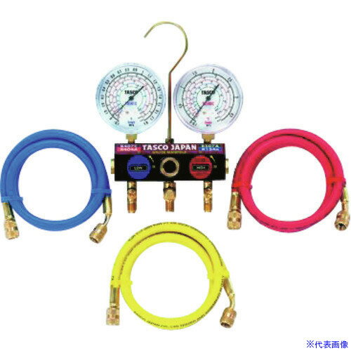 オレンジブック トラスコ中山　TRUSCOタスコ R404A R407C R507A R134a用ボールバルブ式ゲージマニホールドキット 〔品番:TA124WH2〕[ 注番:1449462]特長仕様●高圧連成計(MPa)：0.1〜3.8 (...