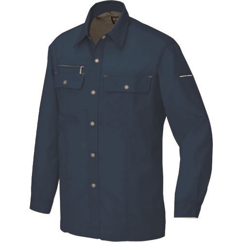 オレンジブック トラスコ中山　TRUSCOアイトス 長袖シャツ(男女兼用)(薄地) フォレストネイビー 6L 〔品番:55651886L〕[ 注番:1453606]特長●清涼感を大切にした着心地の良いワークウェアです。●ドルフィンカットで動...