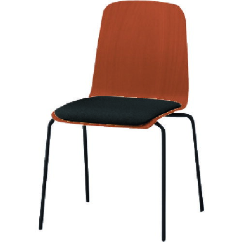 オレンジブック トラスコ中山　TRUSCOITOKI ノットワーク 背座一体スタッキングチェア クッション付 背座色ラスティックビーチM・脚サテンブラック・布地オフブラック 〔品番:KLL120CTTW2〕[ 注番:1491673]特長●k...