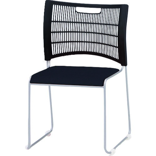 オレンジブック トラスコ中山　TRUSCOTOKIO スタッキング ミーティングチェア NSC−30L ネオブラック 〔品番:NSC30LNBK〕[ 注番:1582844]特長●背にメッシュのPP樹脂成型を使用しているので背中にしなやかにフ...