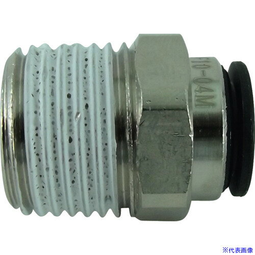 オレンジブック トラスコ中山　TRUSCOチヨダ ファイブメイルコネクタ 10mm・R1/2 〔品番:F1004M〕[ 注番:1584324]特長●PBT樹脂を採用し、スパッタ等の延焼事故を防止。●空気圧汎用型継手では初の軽量化を実現。仕様...