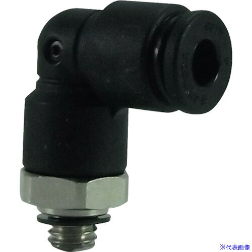オレンジブック トラスコ中山　TRUSCOチヨダ ファイブメイルエルボ 4mm・M5X0.8 〔品番:F4M5ML〕[ 注番:1584367]特長●PBT樹脂を採用し、スパッタ等の延焼事故を防止。●空気圧汎用型継手では初の軽量化を実現。仕様...
