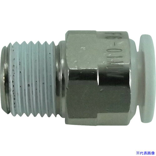 オレンジブック トラスコ中山　TRUSCOチヨダ ファイブメイルコネクタ W(白)6mm・R1/8 〔品番:F601MW〕[ 注番:1584570]特長●PBT樹脂を採用し、スパッタ等の延焼事故を防止。●空気圧汎用型継手では初の軽量化を実現...