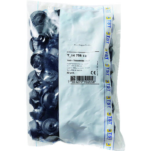 オレンジブック トラスコ中山　TRUSCOSUGATSUNE (210039637) T−1475818−P50 防水・防塵グロメット ブラック 〔品番:T1475818P50〕[ 注番:1585047]特長●穴に軽く押し込むだけで取り付け...